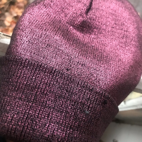 Accessories | Metallic Pink Purple Wine Colored Winter Hat | Poshmark
